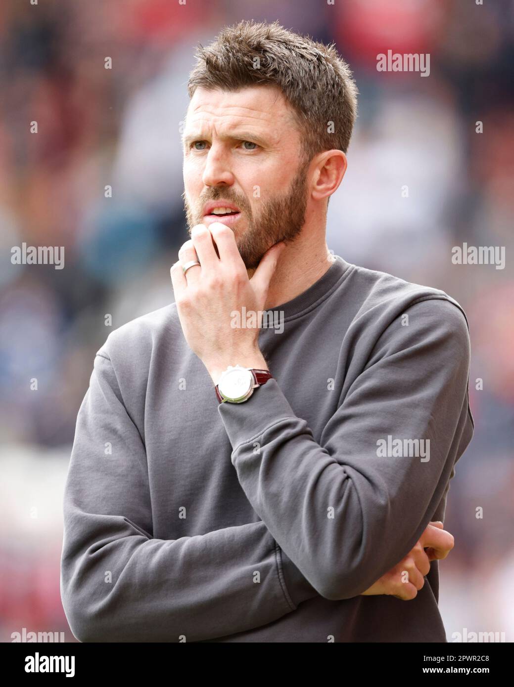 Middlesbrough Head Coach, Michael Carrick, looks on during the Sky Bet ...