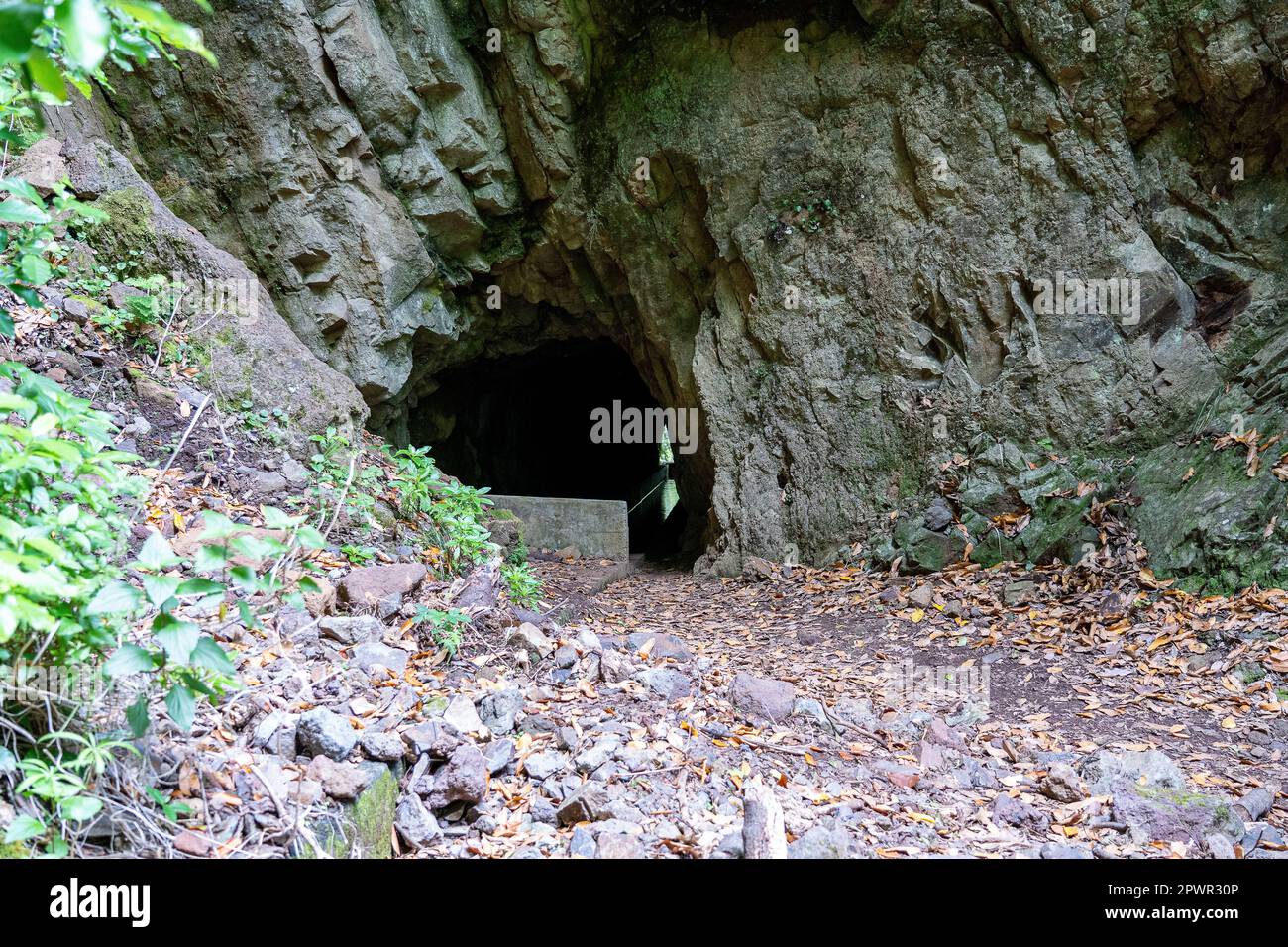 The Levada Faja do Rodrigues on Madeira Island. The irrigation system ...