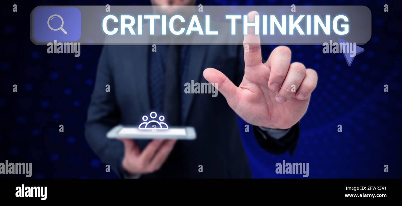 Conceptual caption Critical Thinking, Business idea sequence of stages ...