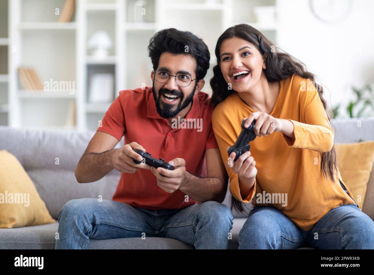 Indian couple having fun at home hi-res stock photography and images ...