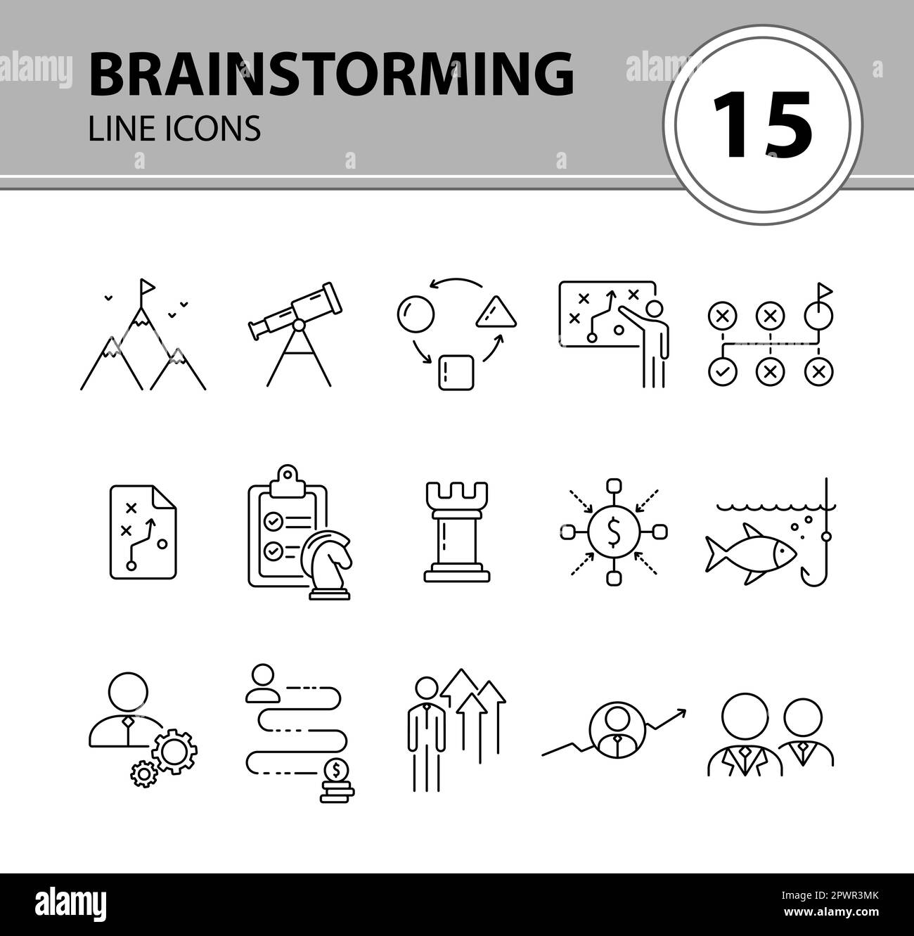Brainstorming icon set Stock Vector Image & Art - Alamy