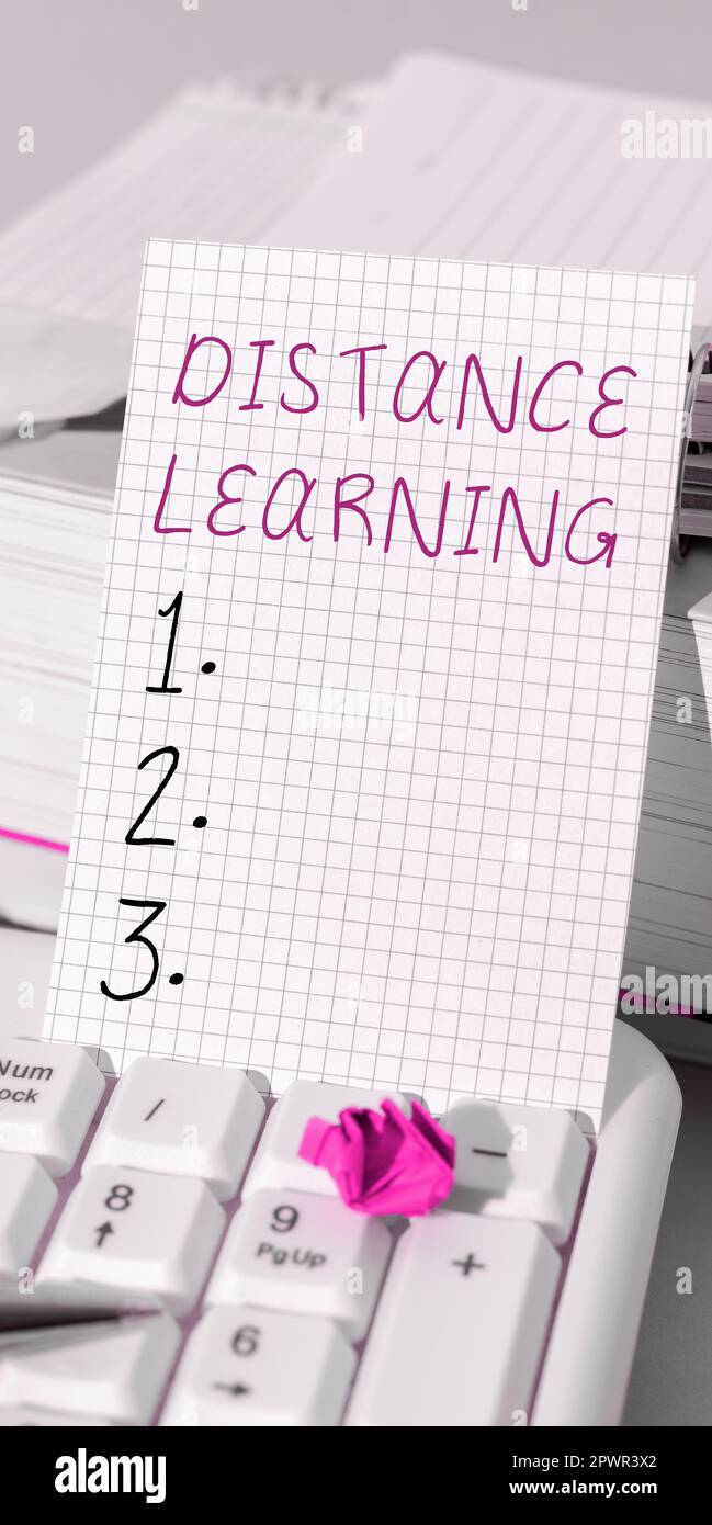 Conceptual caption Distance Learning, Word Written on educational ...