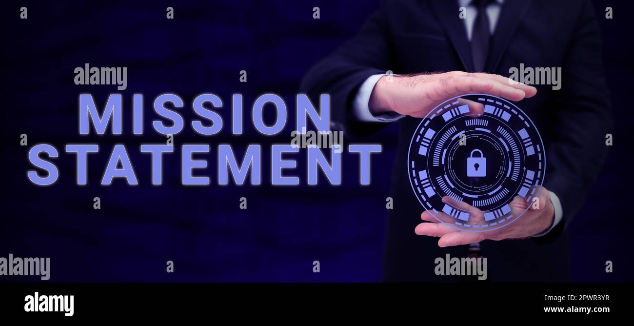 Handwriting text Mission Statement, Word for Formal summary of the aims ...