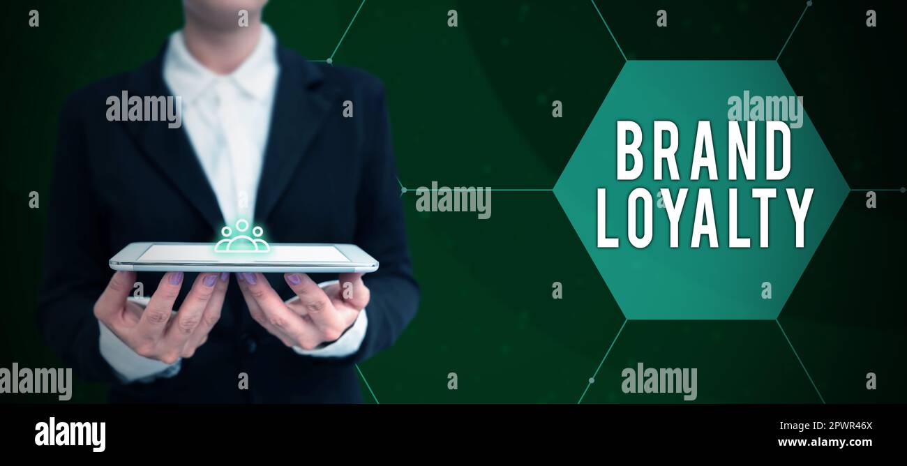 Hand writing sign Brand Loyalty, Business showcase Repeat Purchase ...
