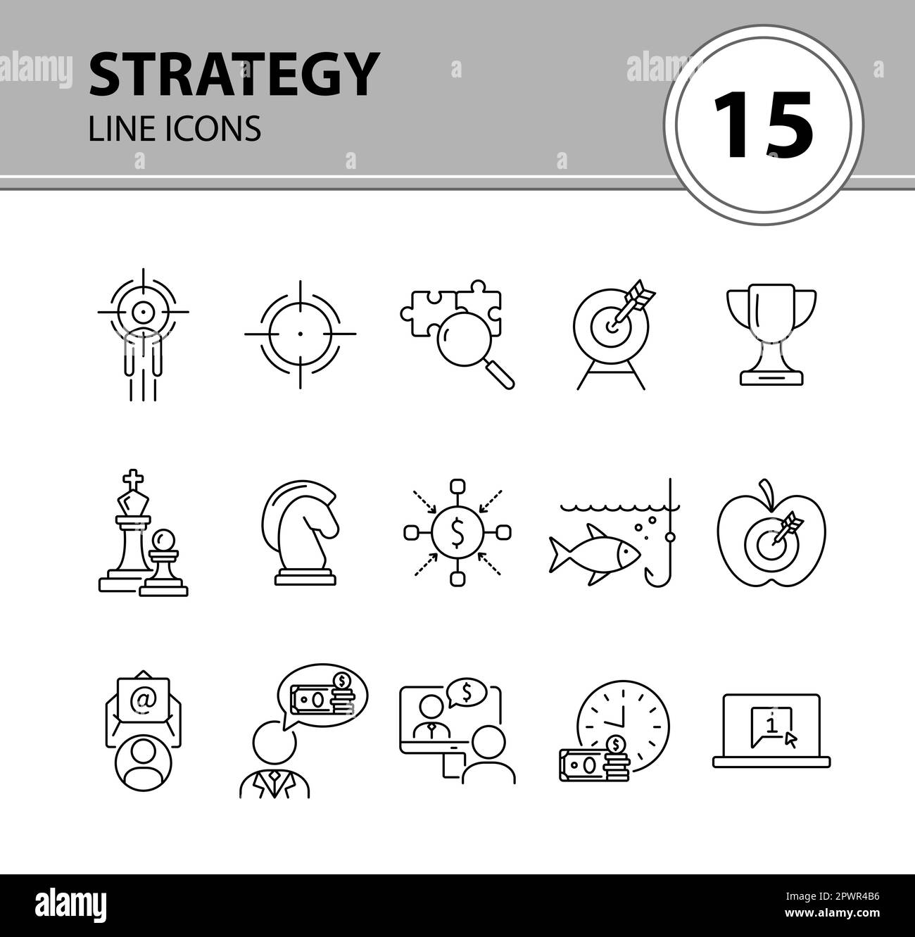 Strategy icon set Stock Vector Image & Art - Alamy