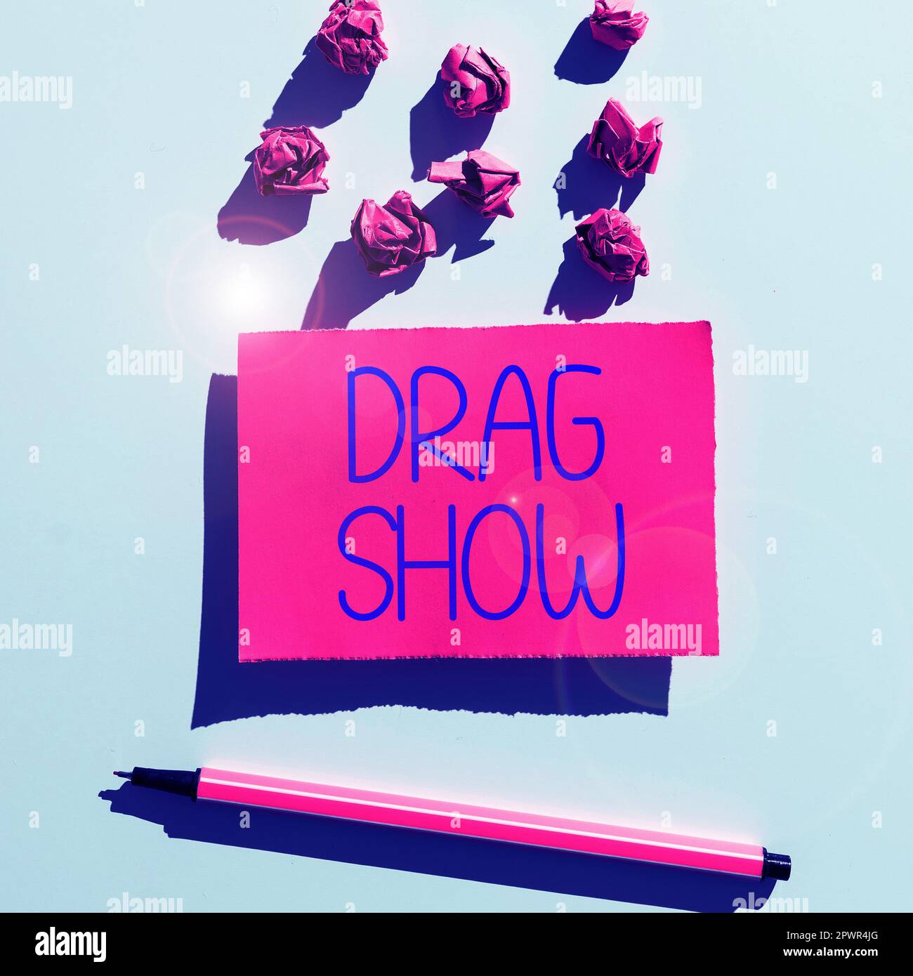 Conceptual caption Drag Show, Word for competitive event where two cars ...
