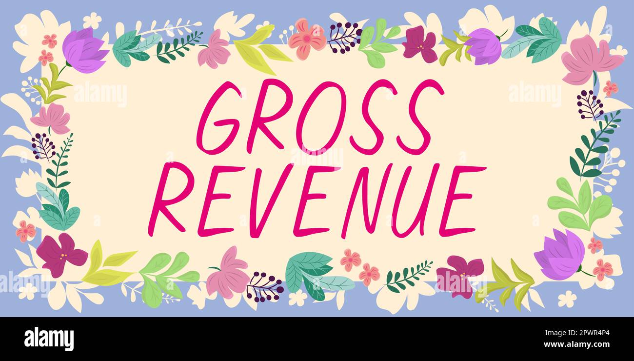 Hand writing sign Gross Revenue, Business showcase total value of ...