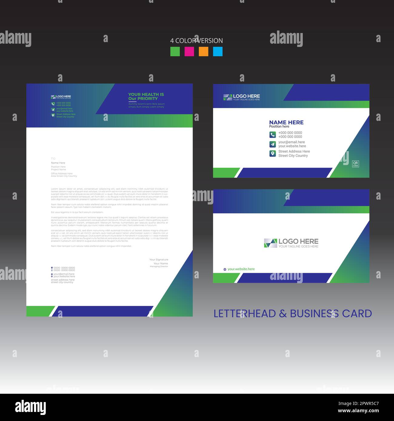 letterhead and business card design Stock Vector Image & Art - Alamy