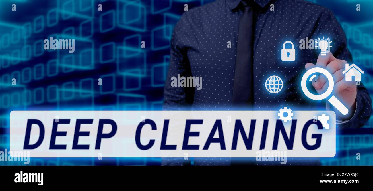 Conceptual caption Deep Cleaning, Business showcase an act of ...