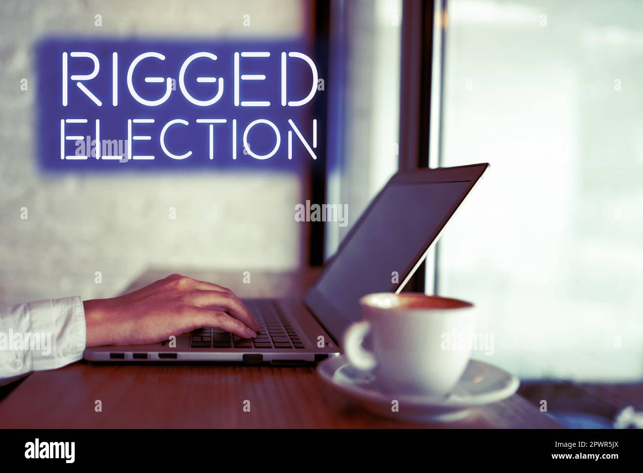 Text caption presenting Rigged Election, Business concept Manage ...
