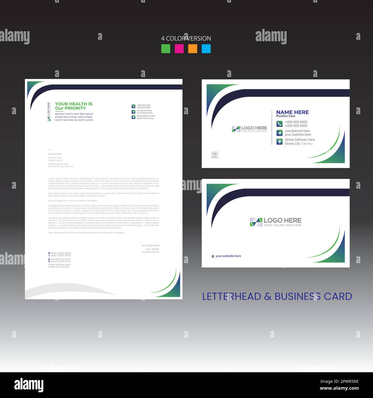 letterhead and business card design Stock Vector Image & Art - Alamy