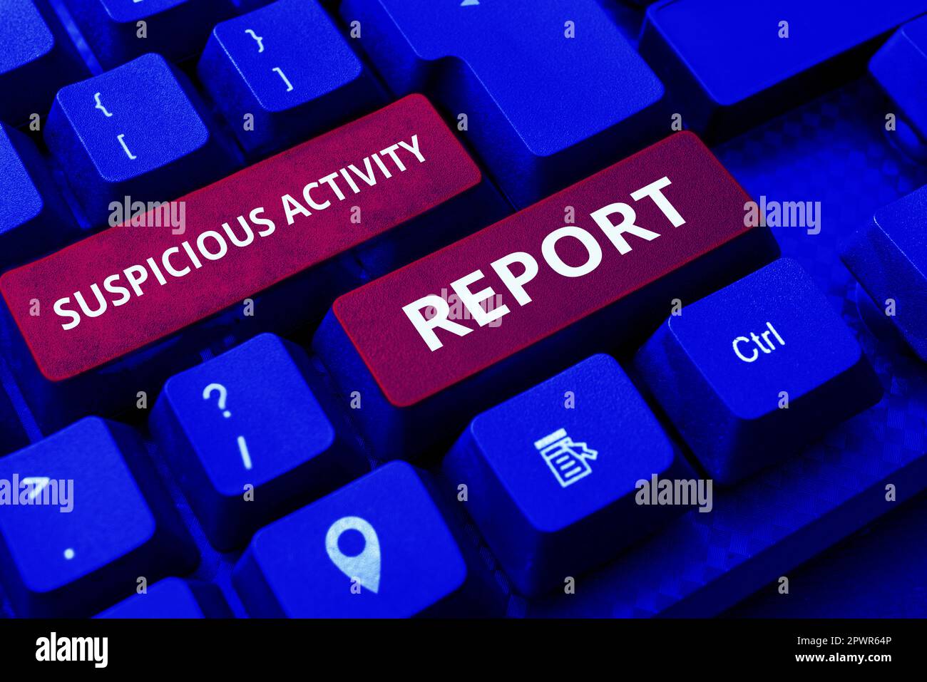 Hand writing sign Suspicious Activity Report, Internet Concept account ...