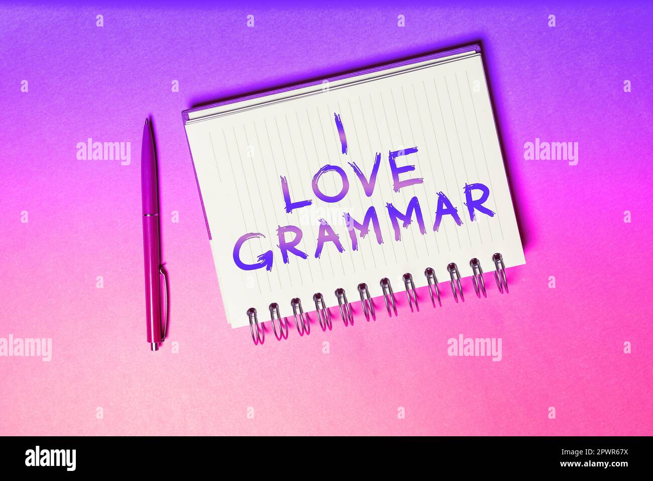 Writing displaying text I Love Grammar, Word Written on act of admiring ...