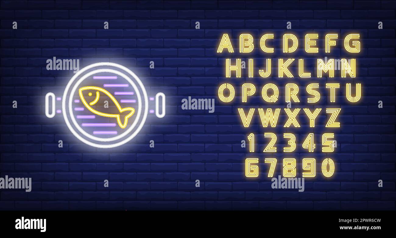 Bright neon bbq sign Stock Vector Images - Alamy