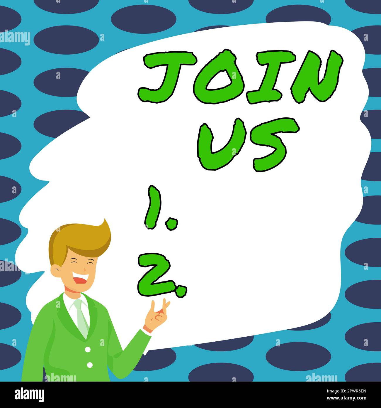 Sign displaying Join Us, Word Written on Register in community Team or ...