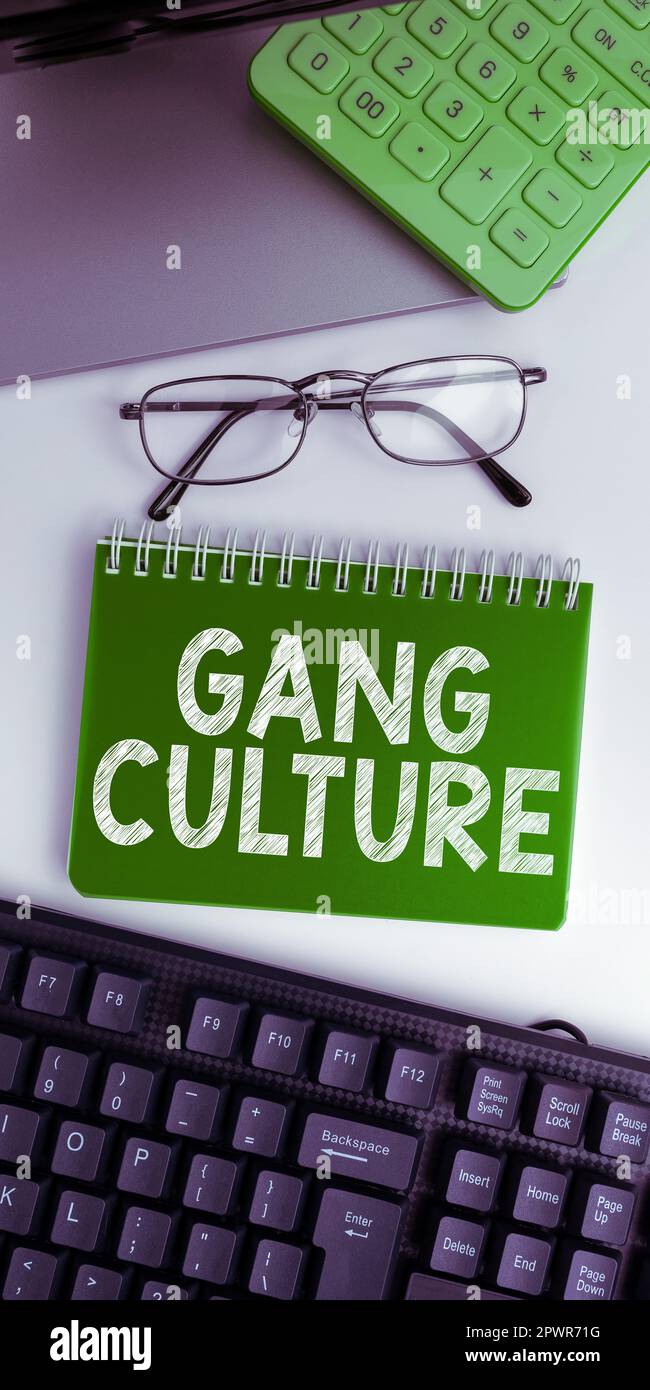 Conceptual caption Gang Culture, Word for particular organization of ...