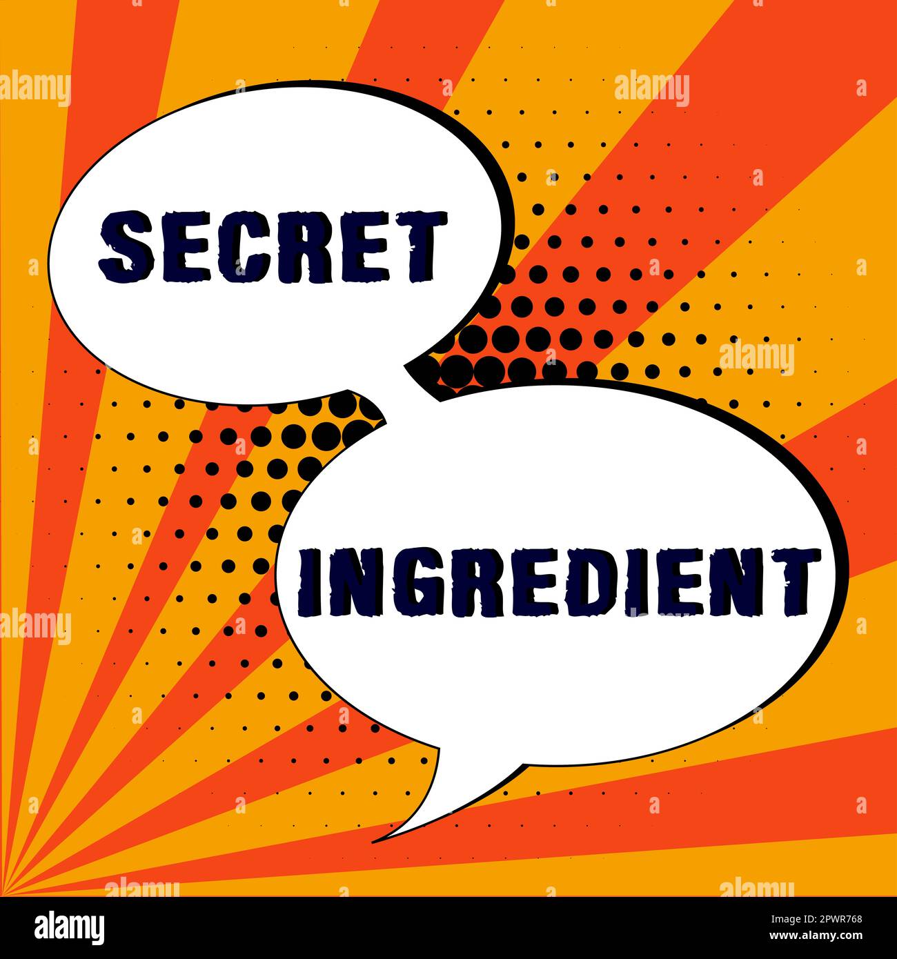 Text caption presenting Secret Ingredient, Word Written on special ...