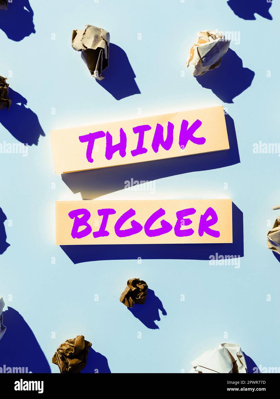 Text sign showing Think Bigger, Business showcase being able to dream ...