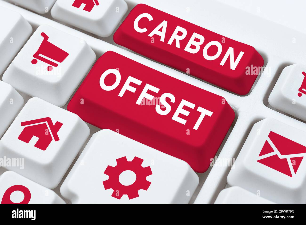 Text showing inspiration Carbon Offset, Word for Reduction in emissions ...