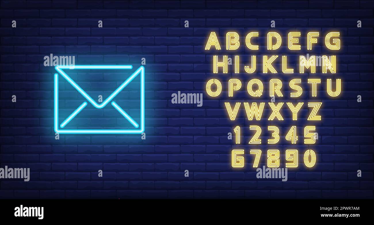 Blue letter neon sign Stock Vector Image & Art - Alamy