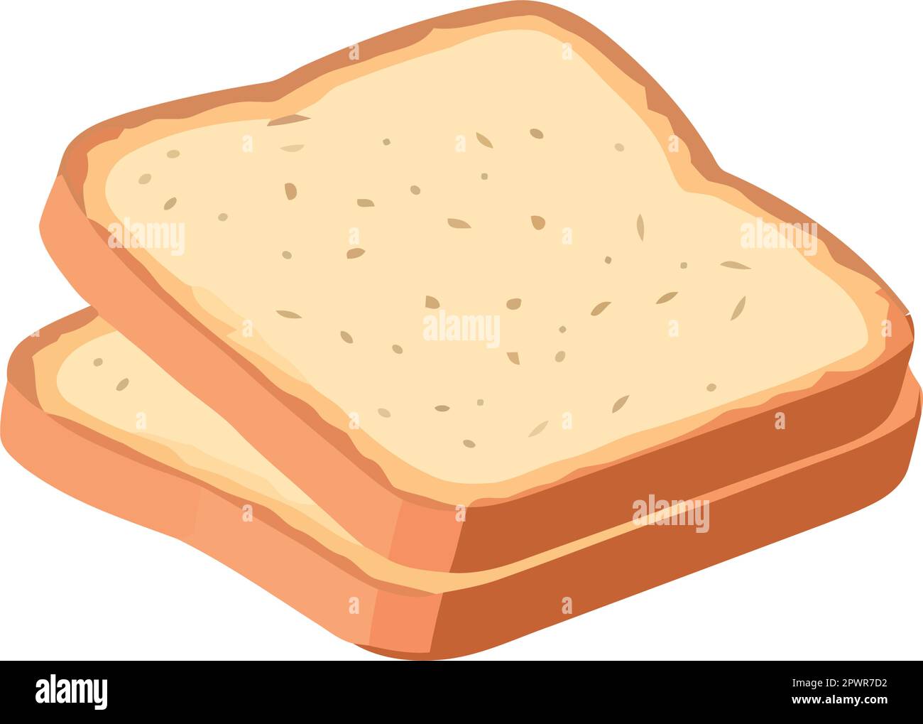 Freshly baked bread slice, a symbol of healthy eating Stock Vector ...