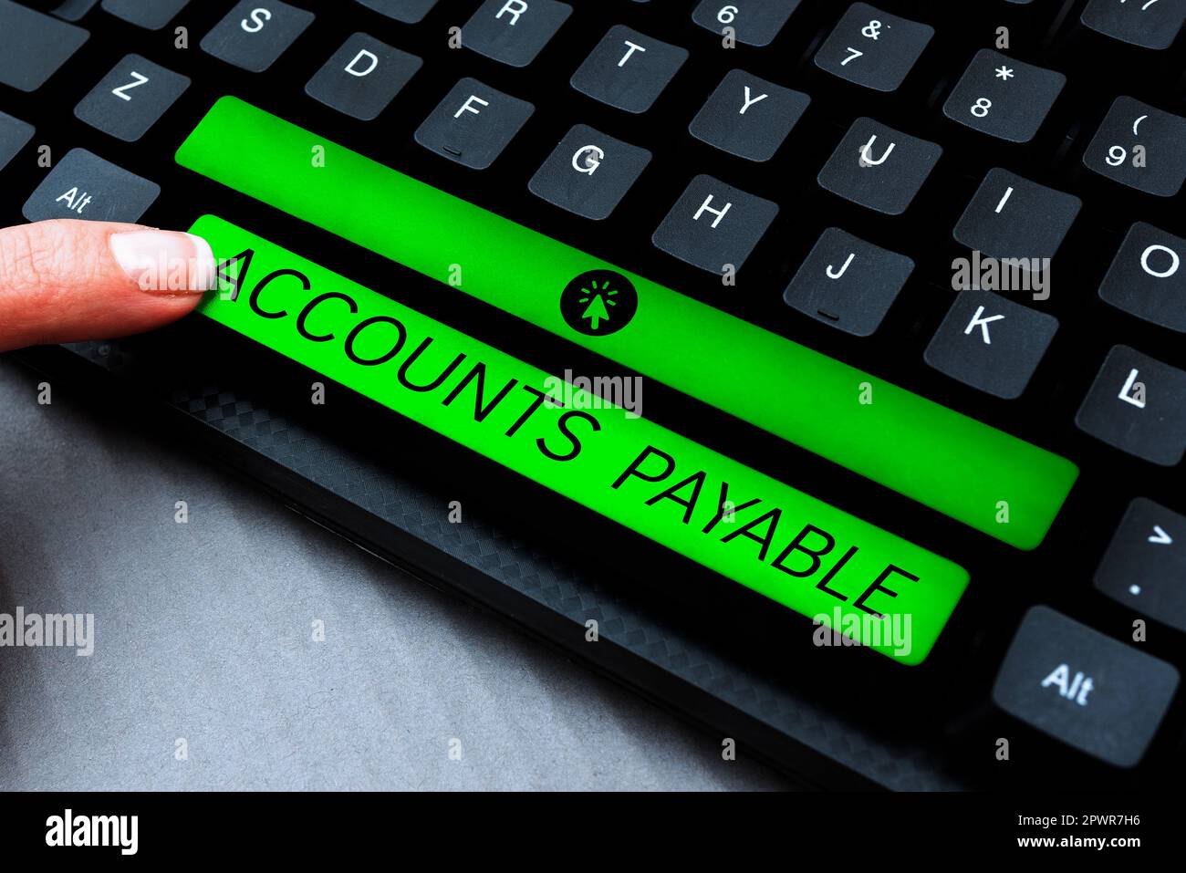 Hand writing sign Accounts Payable, Business showcase money owed by a ...