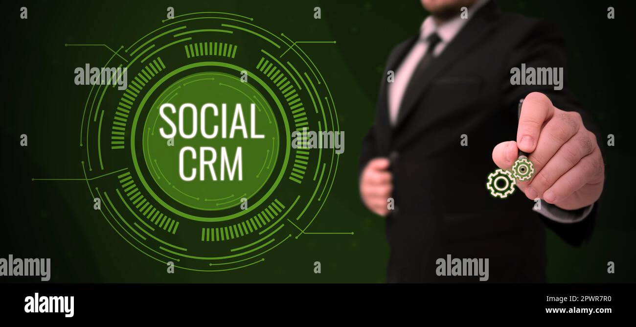 Handwriting text Social Crm, Internet Concept Customer relationship ...