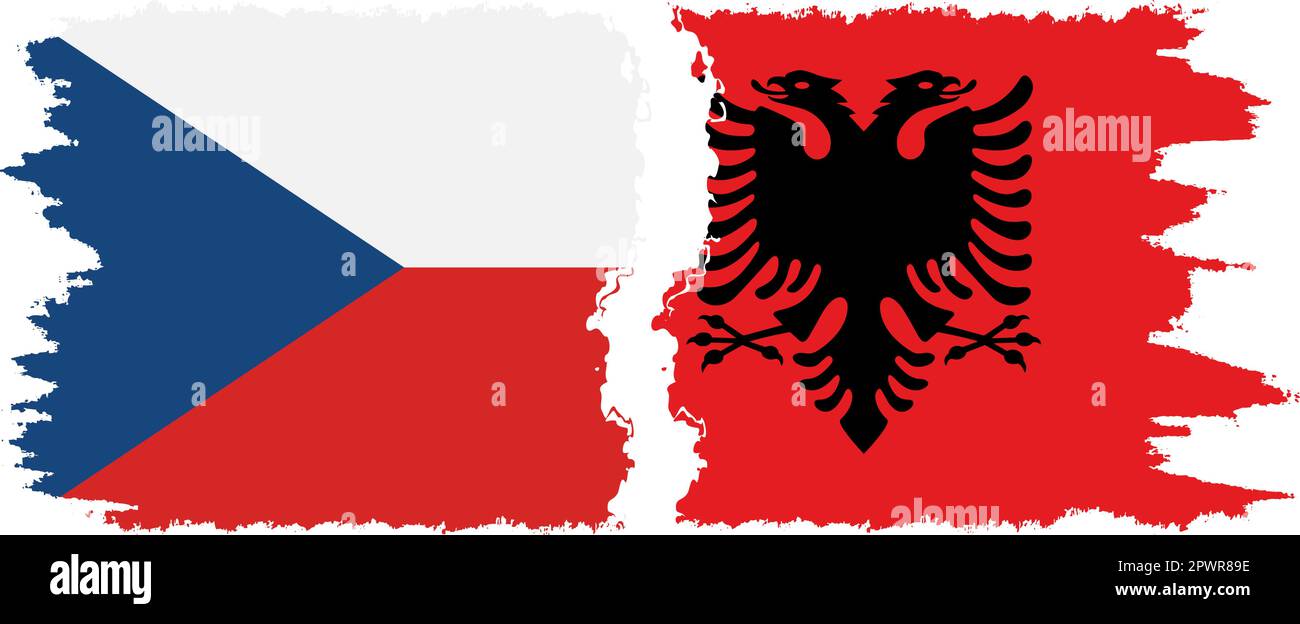 Albania and Czech Republic grunge flags connection, vector Stock Vector ...