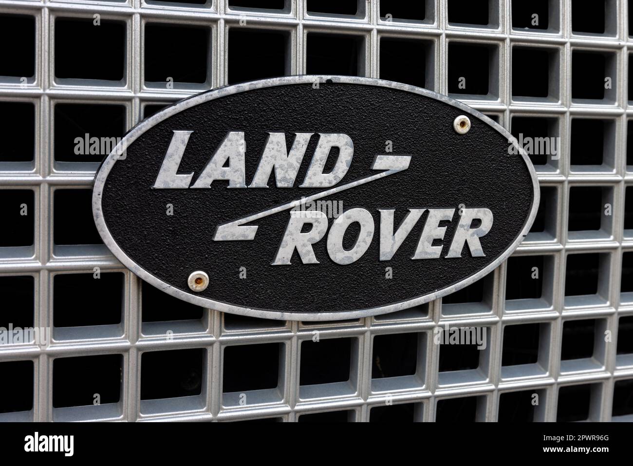 Land Rover radiator badge Stock Photo - Alamy