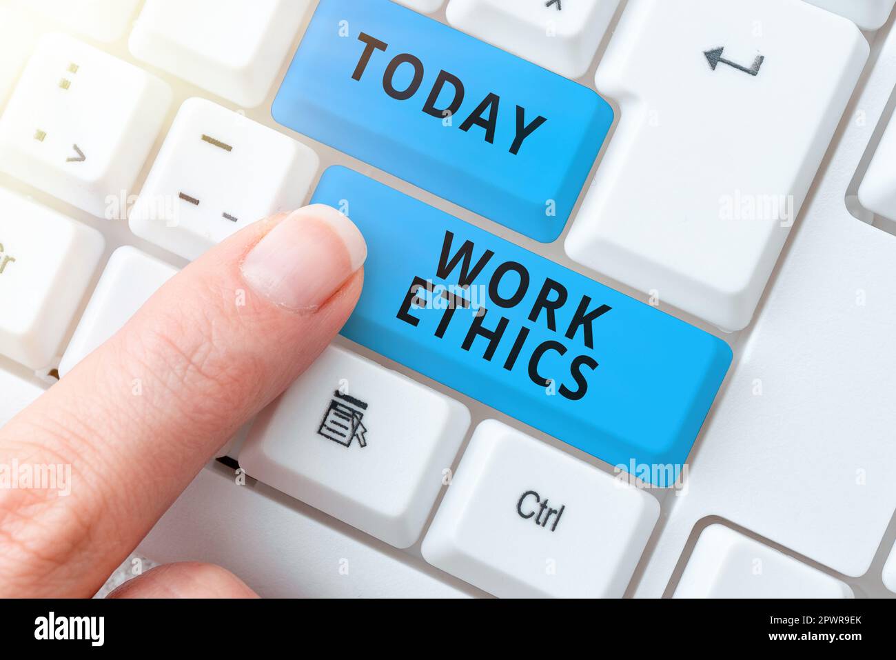 Conceptual caption Work Ethics, Business idea A set of values centered ...