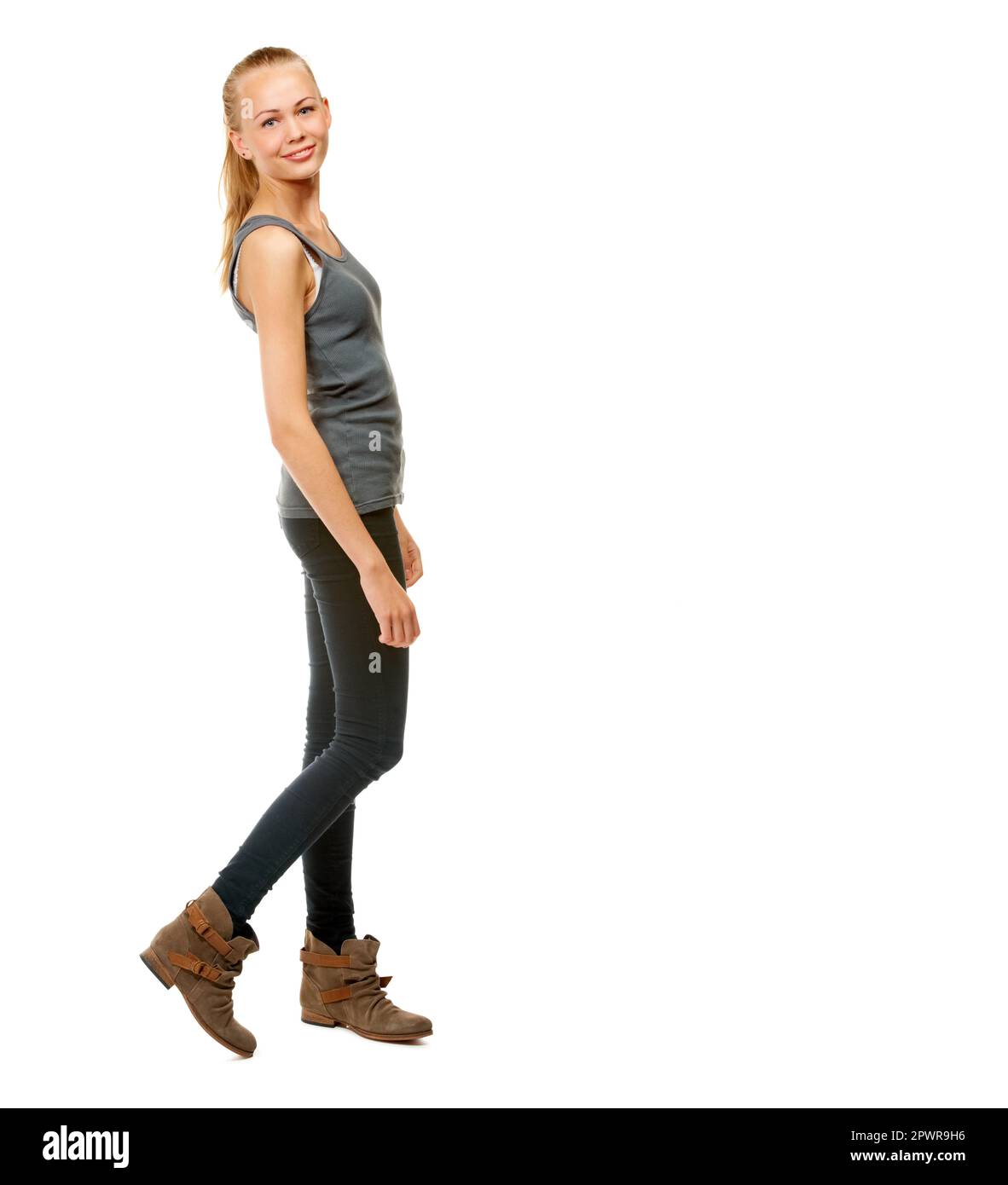 Laid back youth. Full-length studio portrait of a beautiful teenage ...