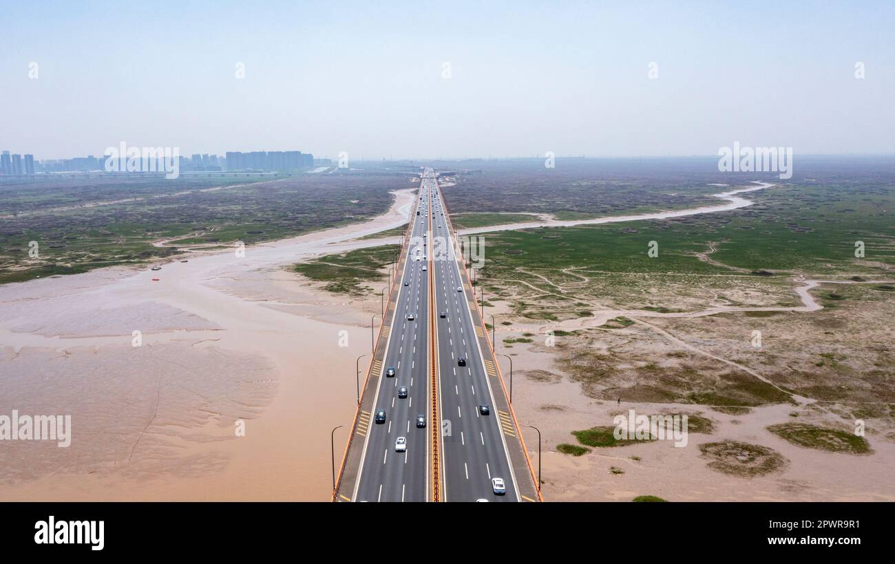 NINGBO, CHINA - MAY 1, 2023 - An aerial photo shows the Hangzhou Bay ...