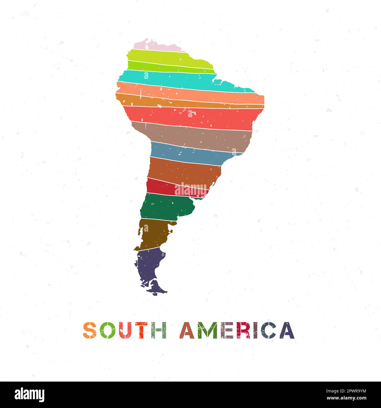 South America map design. Shape of the continent with beautiful ...