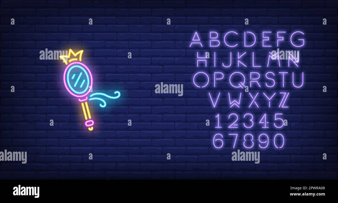 Magic mirror neon sign Stock Vector Image & Art - Alamy