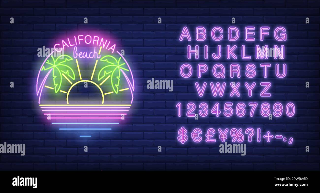 California neon sign vector Stock Vector Images - Alamy