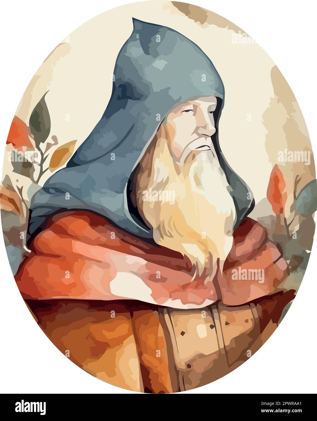 Old man in medieval clothes Stock Vector Image & Art - Alamy