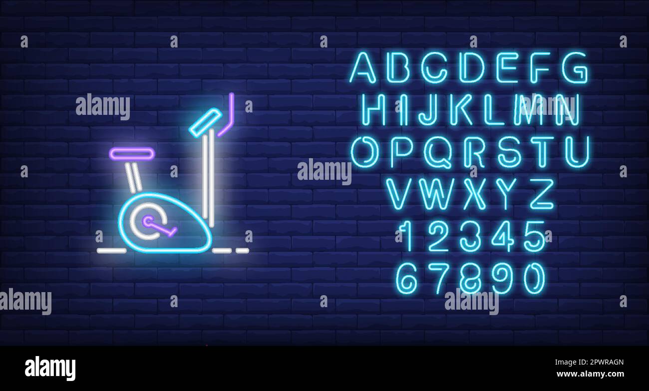 Exercise bike neon sign Stock Vector Image & Art - Alamy