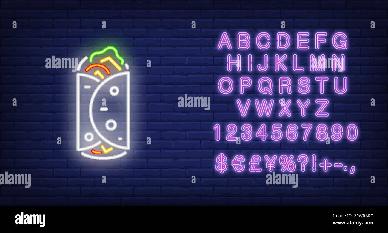 Lavash wrap neon sign Stock Vector Image & Art - Alamy