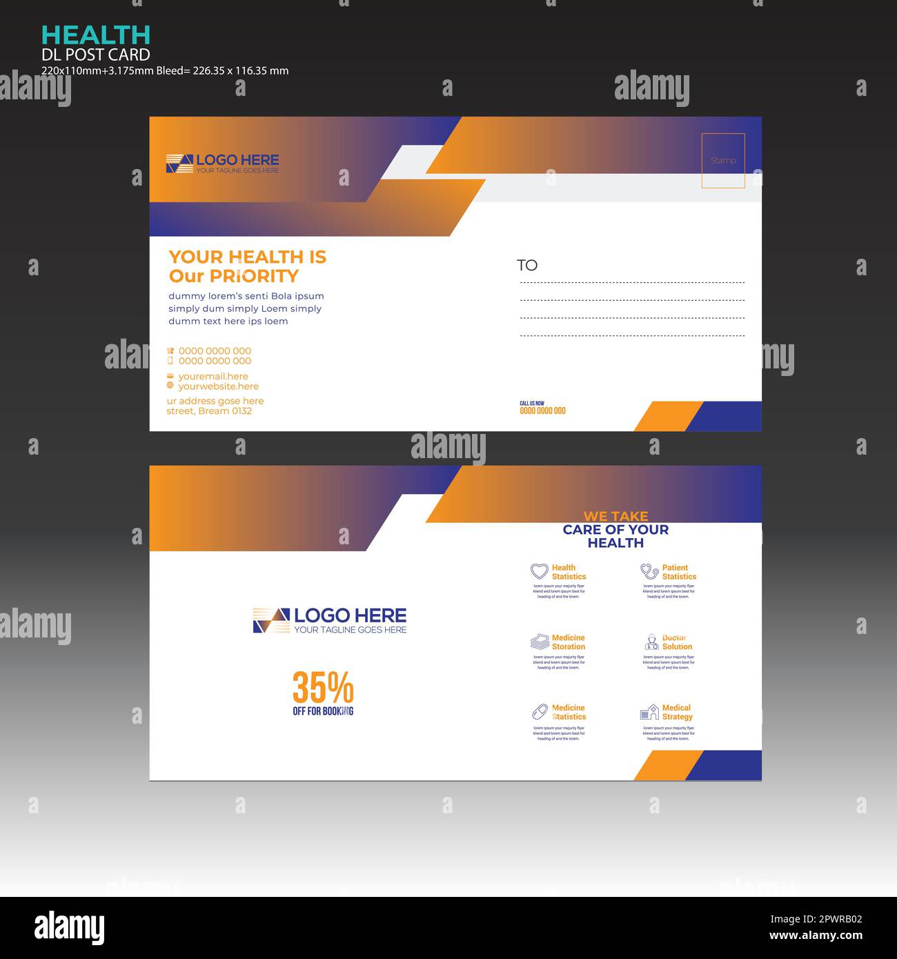 Vector health Postcard Design for invitation Stock Vector Image & Art ...