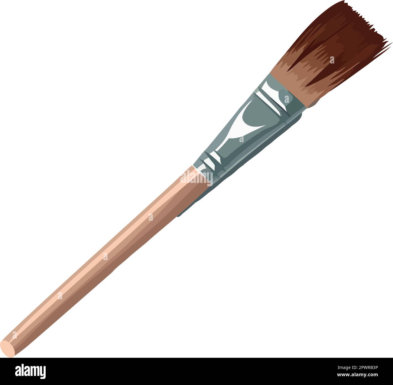 Paintbrush handle made of wood, isolated vector Stock Vector Image ...