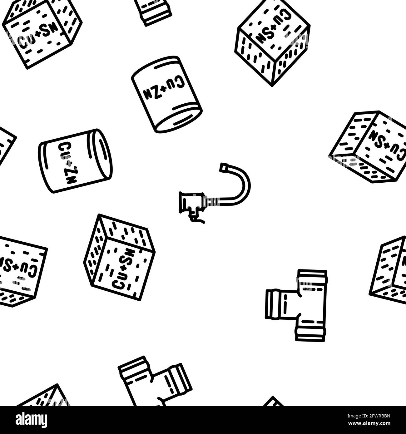 copper production industry metal vector seamless pattern thin line ...