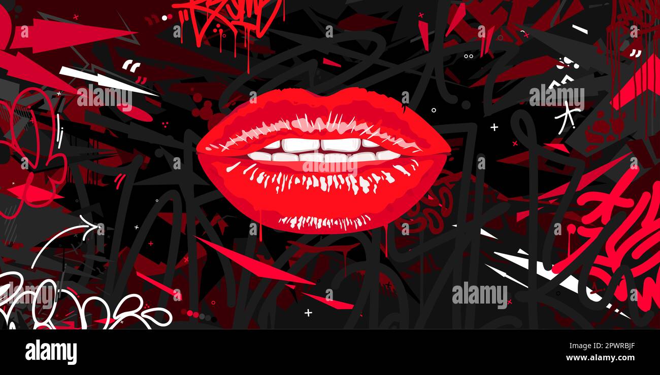 Trendy Abstract Urban Colorful Futuristic Street Art Graffiti Style ...