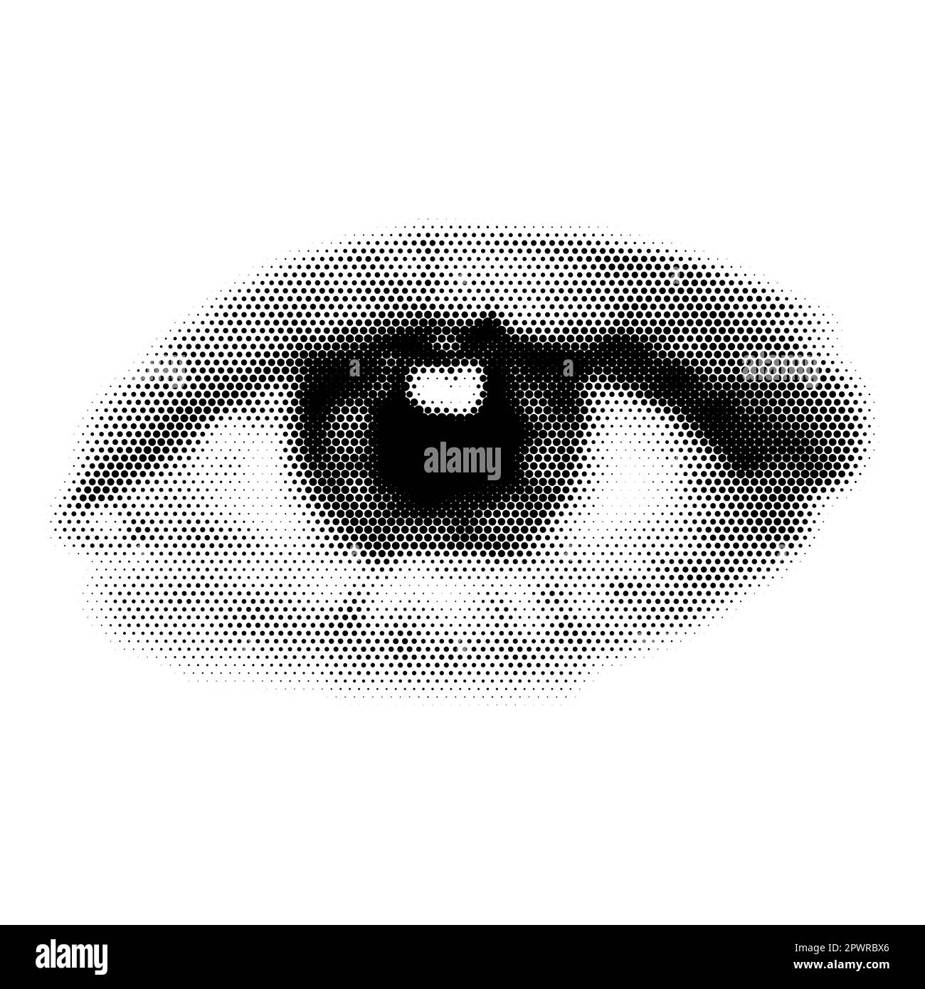 Eye collage. Design element in trendy dotted pop art style. Retro ...