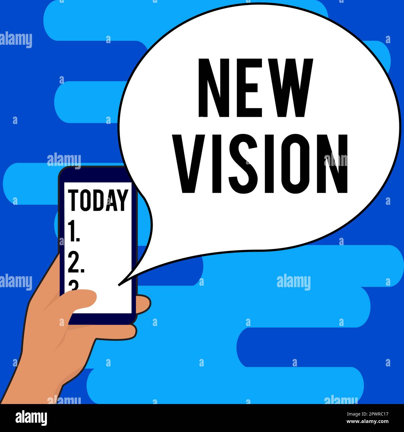 Text caption presenting New Vision, Word Written on seeing some future ...