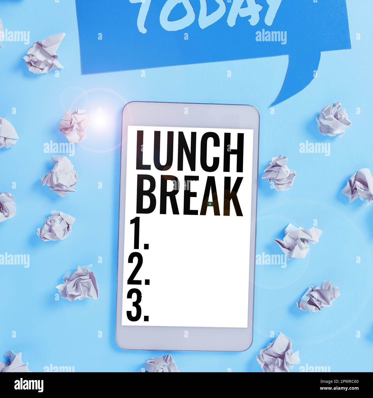 Hand writing sign Lunch Break, Business idea time when a person stops ...