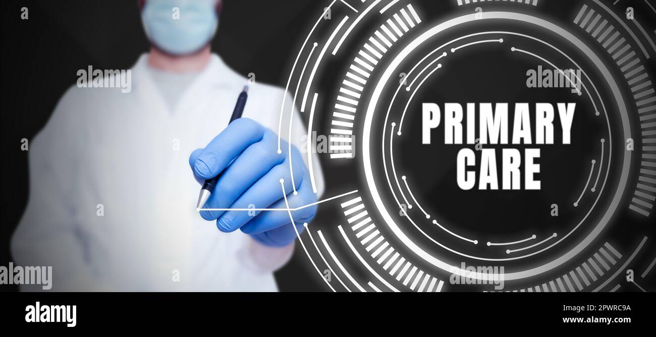 Sign displaying Primary Care, Business showcase health care provided by ...