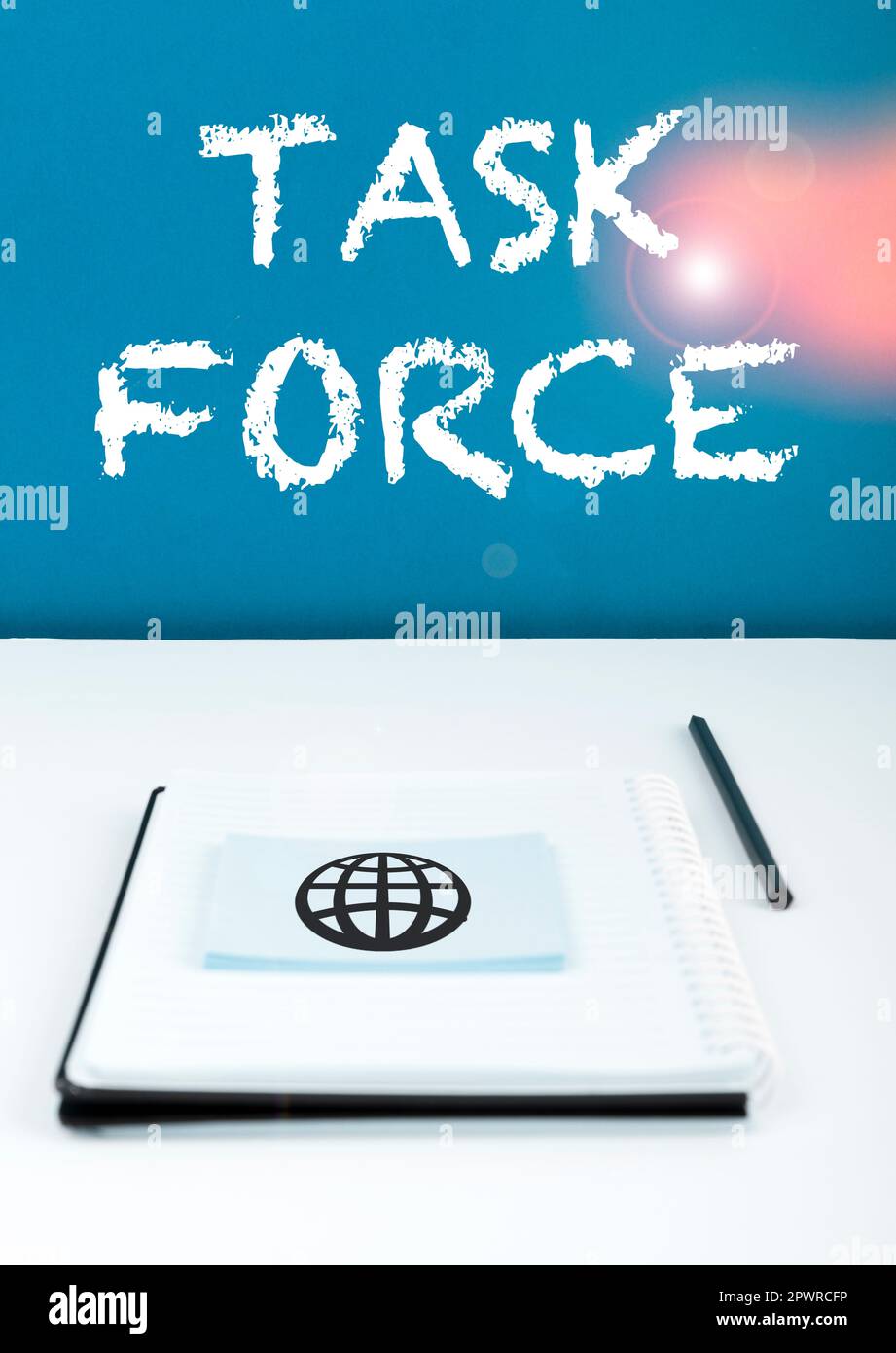 Hand writing sign Task Force, Conceptual photo a group of people who ...