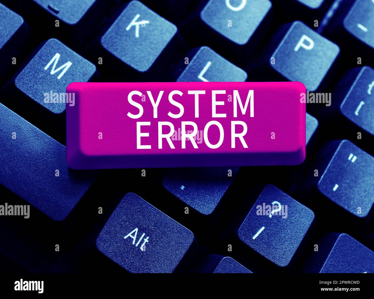 Hand writing sign System Error, Word Written on Technological failure ...