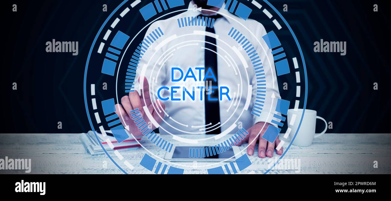 Text sign showing Data Center, Word for a repository that houses ...