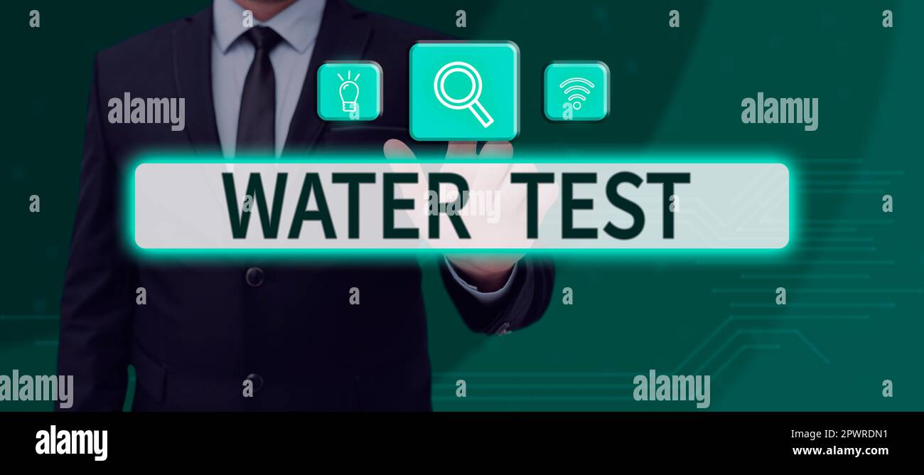 Hand writing sign Water Test, Word Written on Sampling of various ...